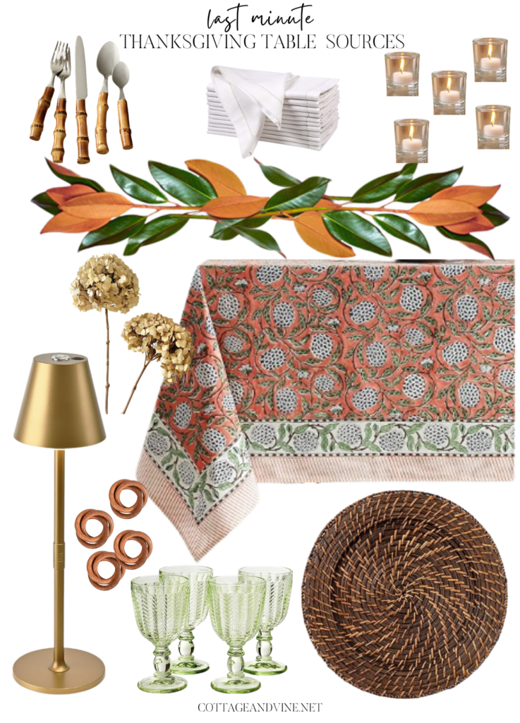 Last-Minute Thanksgiving Table Sources - Cottage and Vine